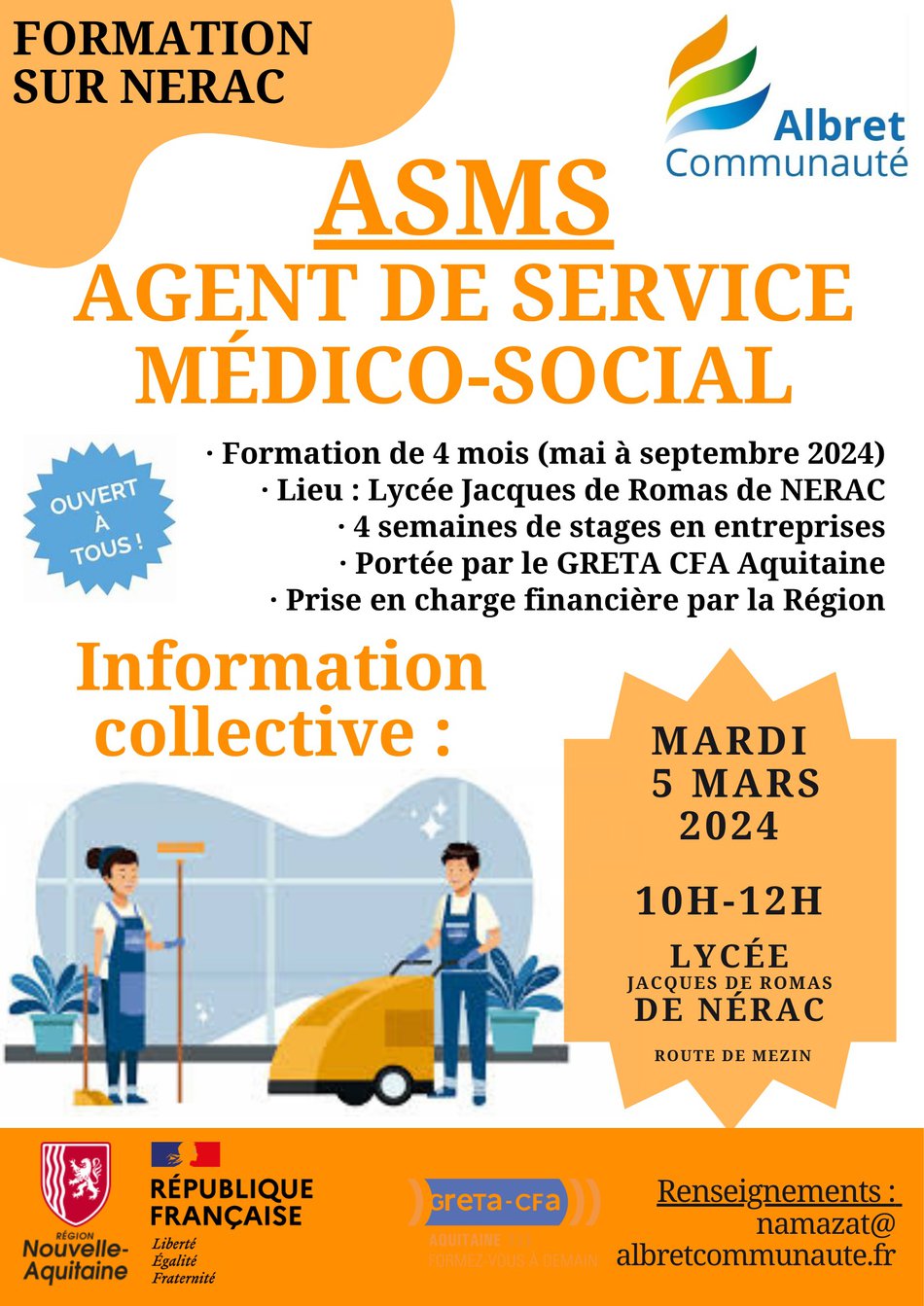 Formation Agent de Service médico-social - Montgaillard-en-Albret