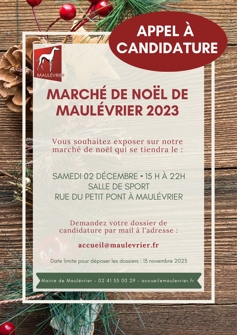 Appel à candidature - Marché de Noël - Maulévrier