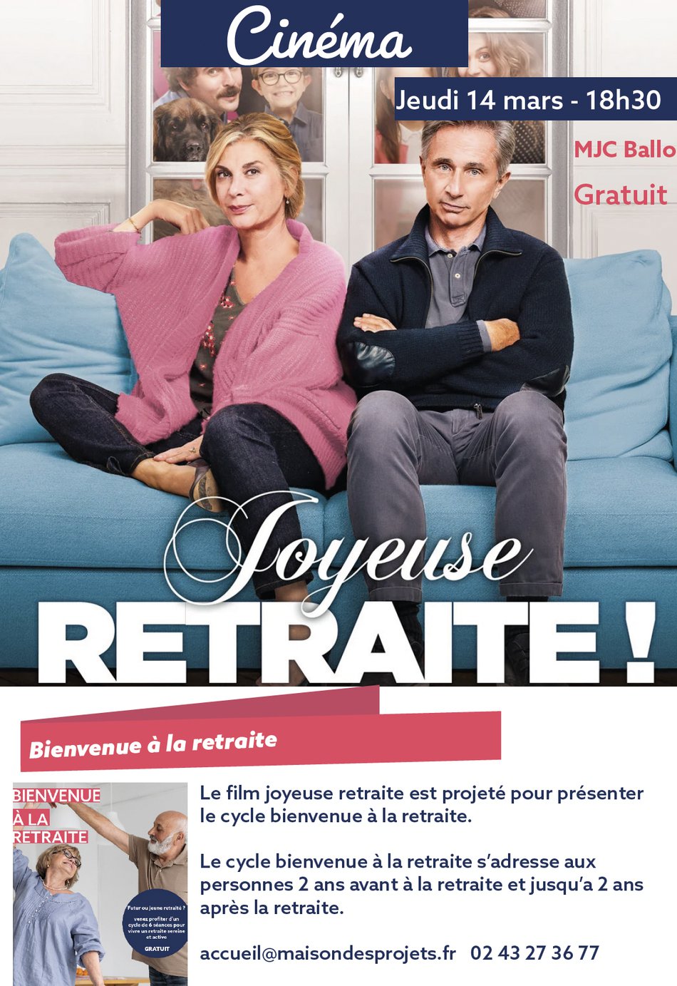 Cinéma Joyeuse retraite ! avec la Maison des Projets