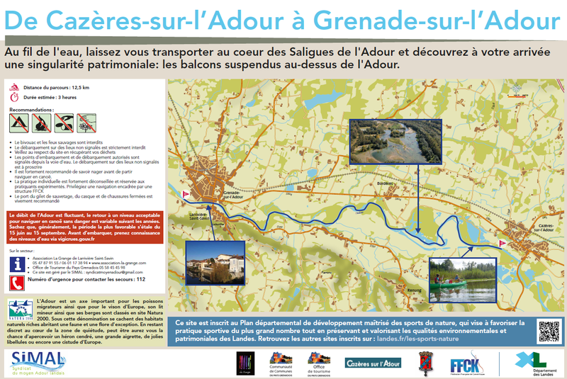 Itinéraire Nautique de l'Adour : Cazeres sur Adour - Grenade sur Adour